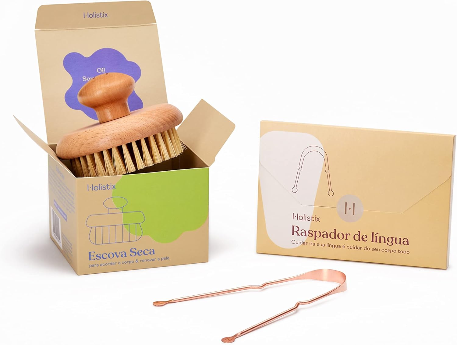 Kit Raspador De Língua 100% Cobre + Escova Seca Holistix | Amazon.com.br
