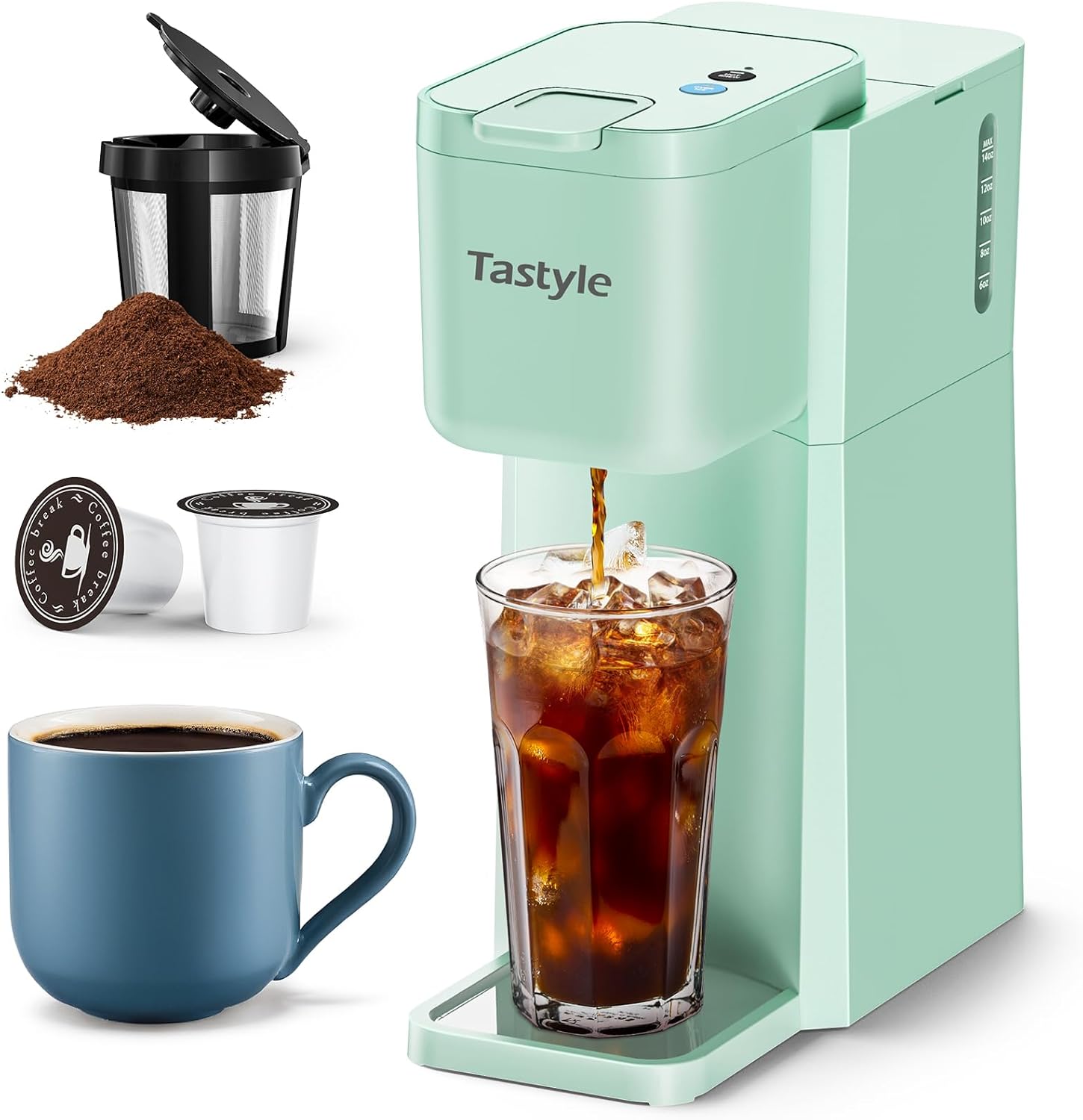 Amazon.com: Tastyle Mini Single Cup Coffee Maker, Hot and Iced Coffee ...