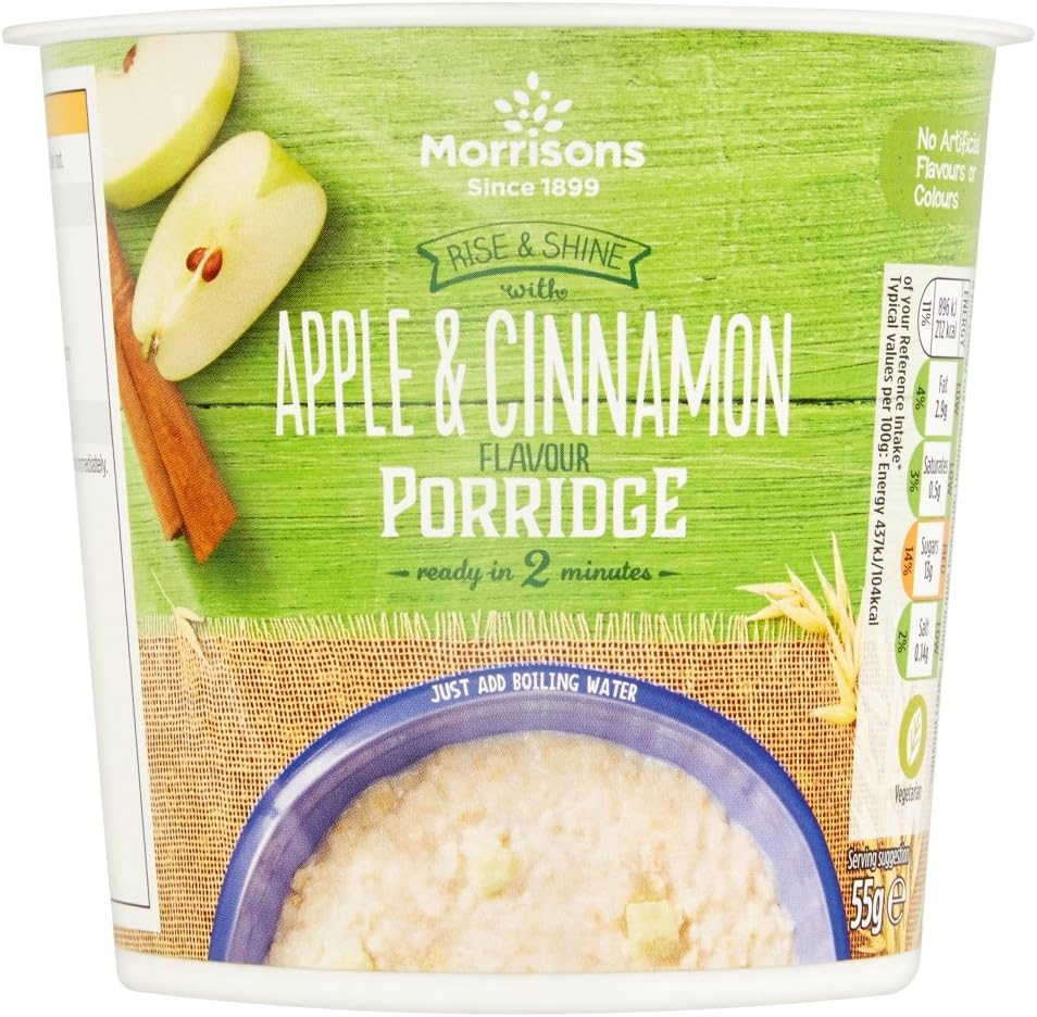 Morrisons Apple and Cinnamon Porridge, 55g : Amazon.co.uk: Grocery