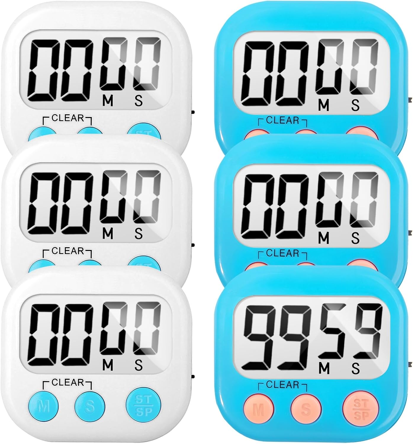 6 Pack Digital Timer for Teacher Small Timers for Kids Magnetic Back ...