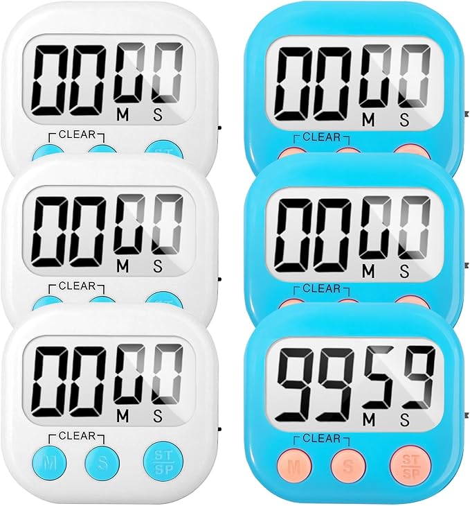 Amazon.com: 6 Pack Digital Kitchen Timer Small Classroom Timers for ...
