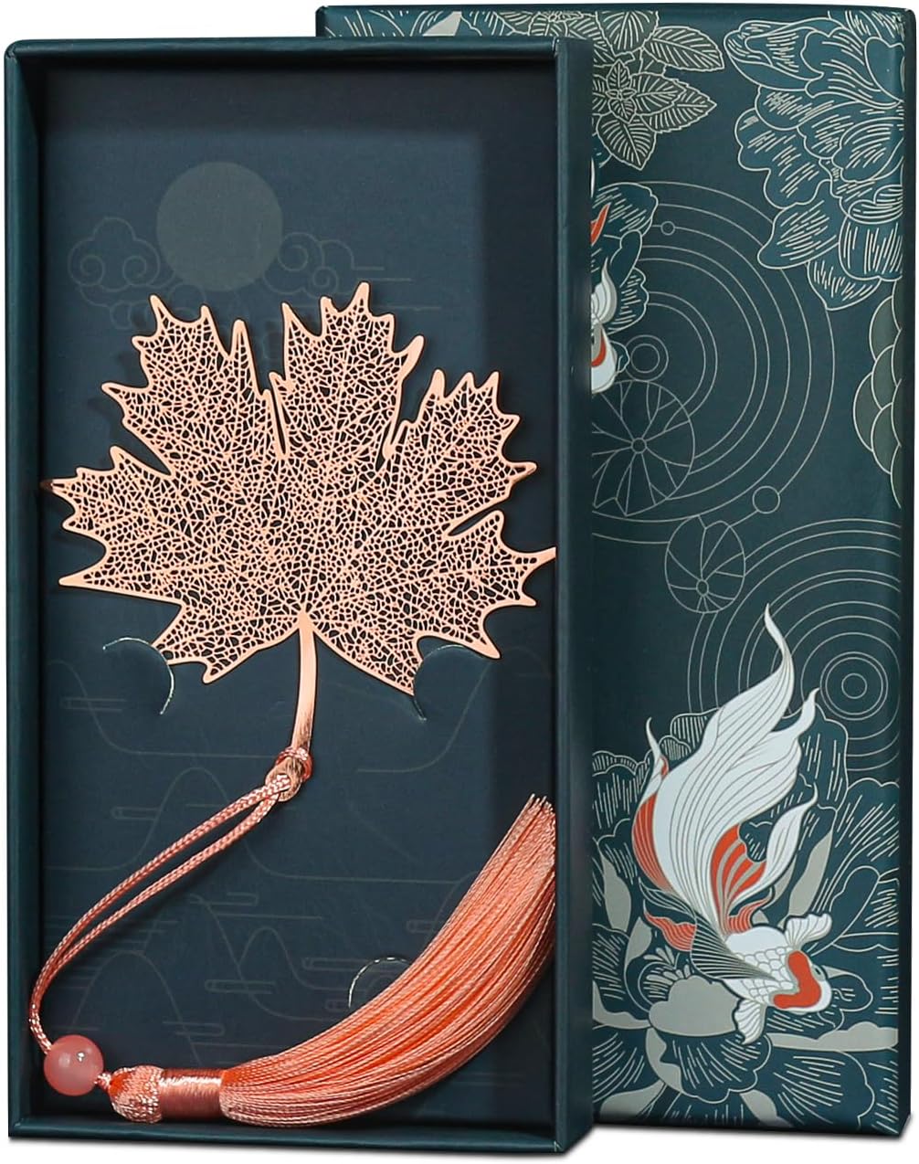 Amazon.com: WisePoint Book Marker with Tassels, Metal Bookmark Leaf ...