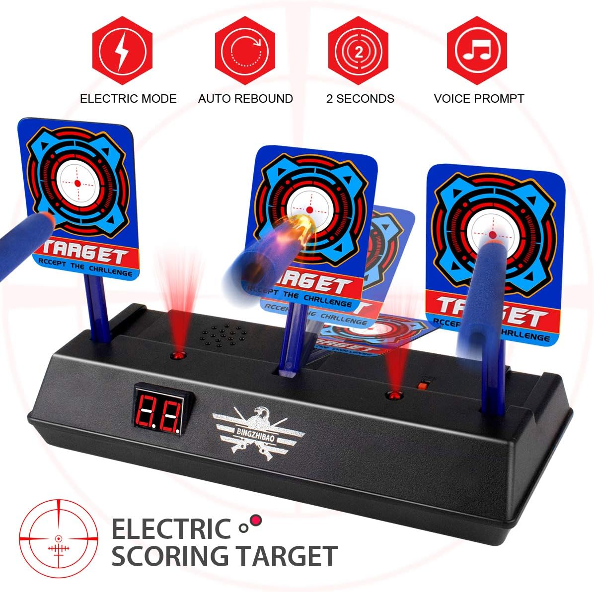 Amazon.com: AMOSTING Shooting Target for Nerf Guns, Electronic Scoring ...