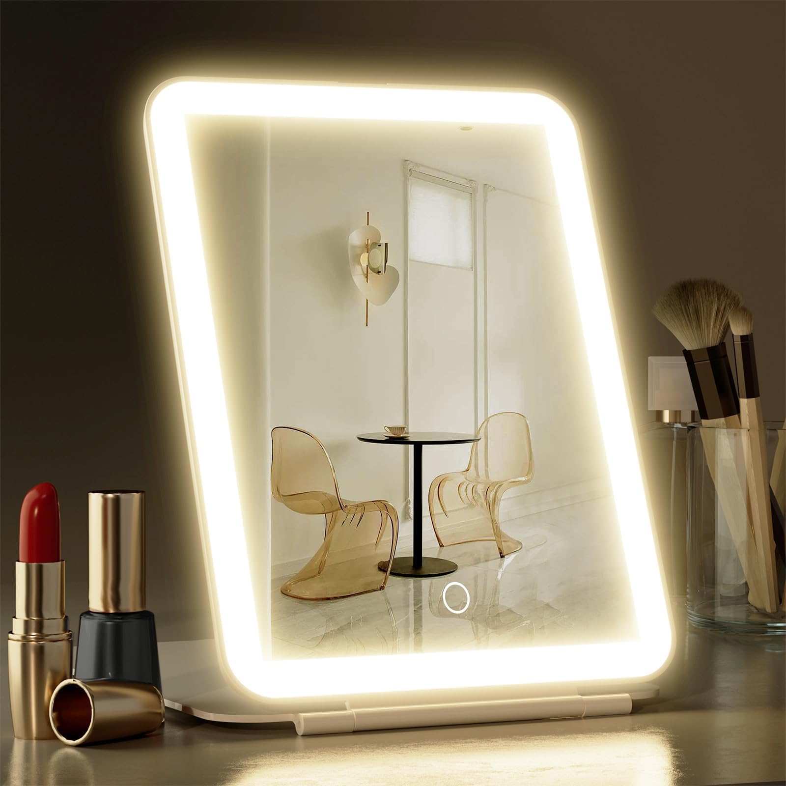 Amazon.com: 11" x 8" Portable Makeup Mirror with Light, Rechargeable ...