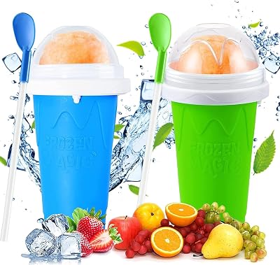 Amazon.com: Slushy Maker Cup 2 Pack, DIY Magic Quick Frozen Slushie Cup ...