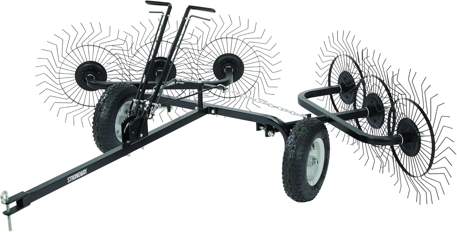 Amazon.com : Strongway, 60in. V-Style Acreage Rake, Operating Width 60 ...