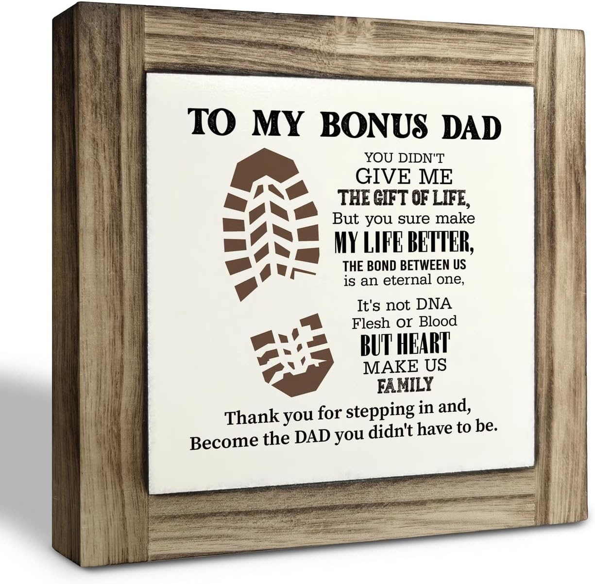Amazon.com: Bonus Dad Gift Wood Plaque Sign,You Didn't Give Me the Gift ...