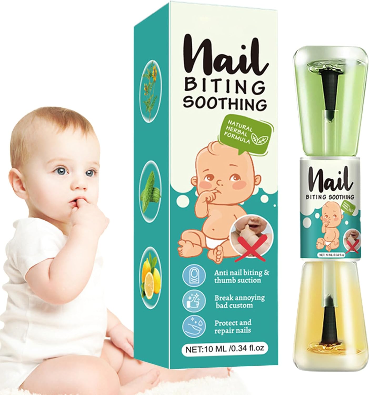 Stop Nail Biting Polish - 10ml Kid's Anti-Biting Nail Polish Liquid ...