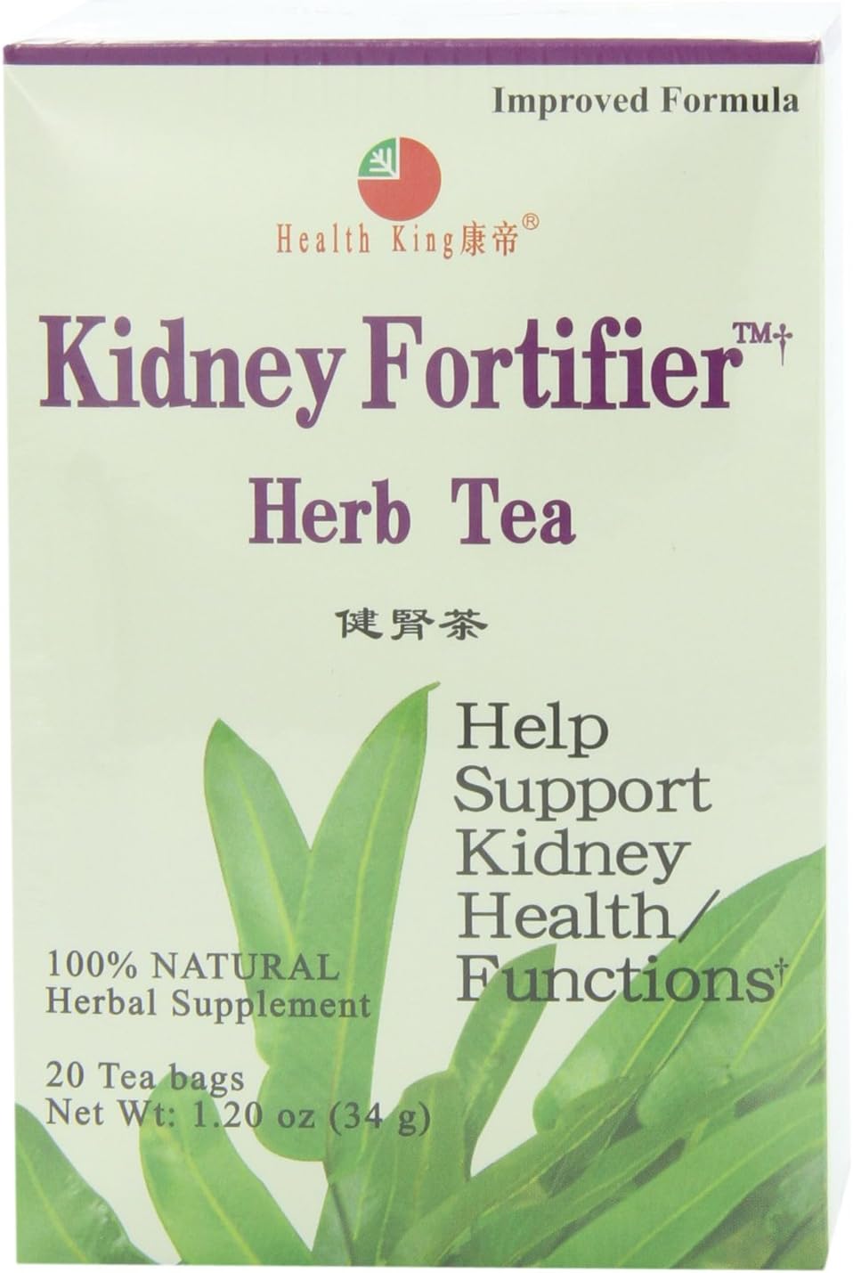 Amazon.com: Health King Kidney Fortifier Herb Tea, Teabags, 20-Count ...