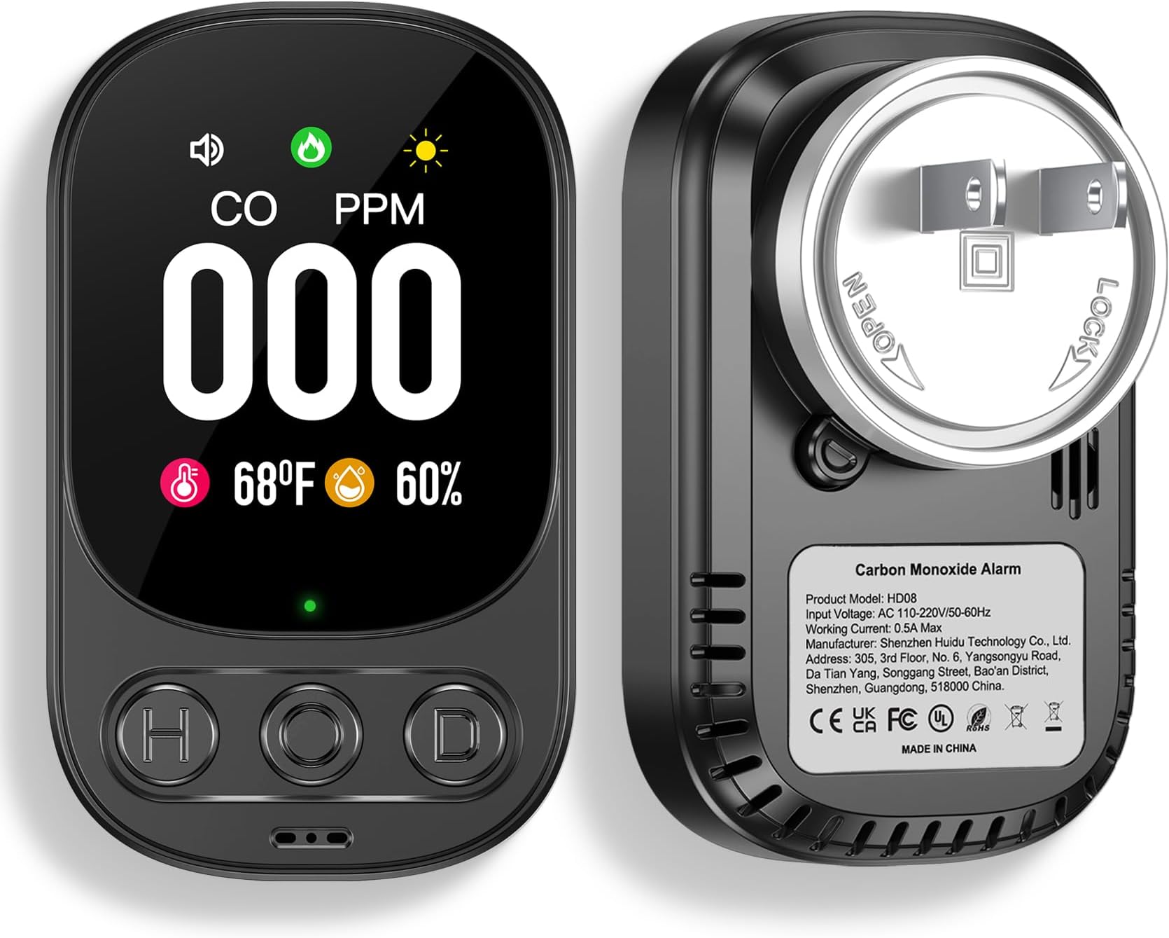 Carbon Monoxide Detectors Plug in Wall, Portable Carbon Monoxide ...