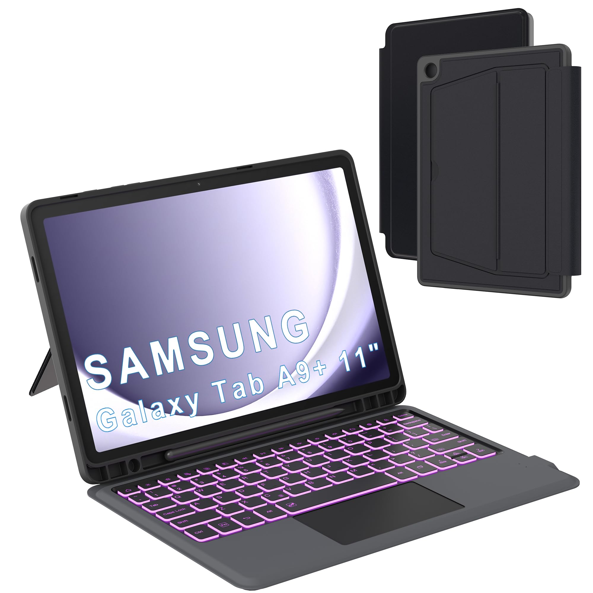 for Samsung Galaxy Tab A9+ 5G/A9 Plus 11" Keyboard Case: 7 Colors ...