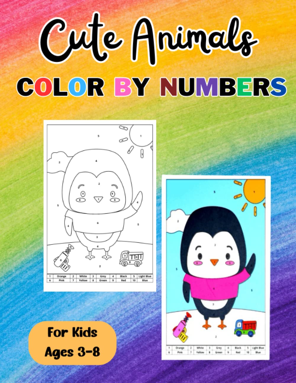 Cute Animals Color by Numbers for Kids Ages 3-8: Fun Coloring Activity ...