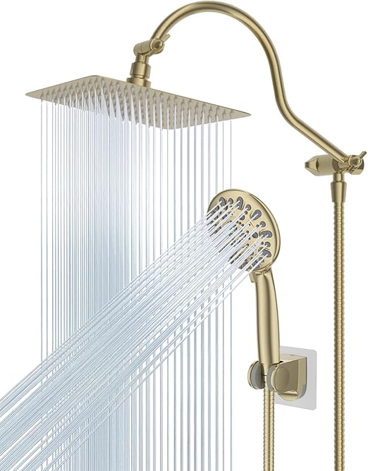 Hibbent All Metal Shower Head, 10'' High Pressure Rainfall Shower Head ...