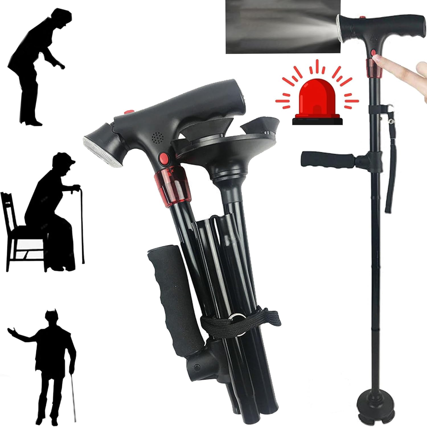 Amazon.com: Cane Hero Canehero Walking Cane Ergonomic Grip Sturdy Construction Foldable Options ...