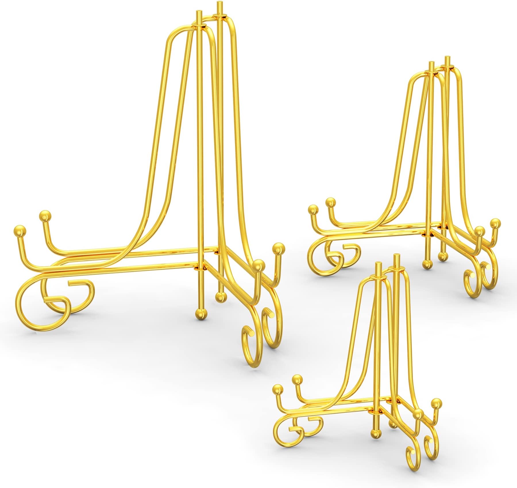 Amazon.com: 6 Pack 3 Size Iron Display Stand, Gold Easel Plate Display ...