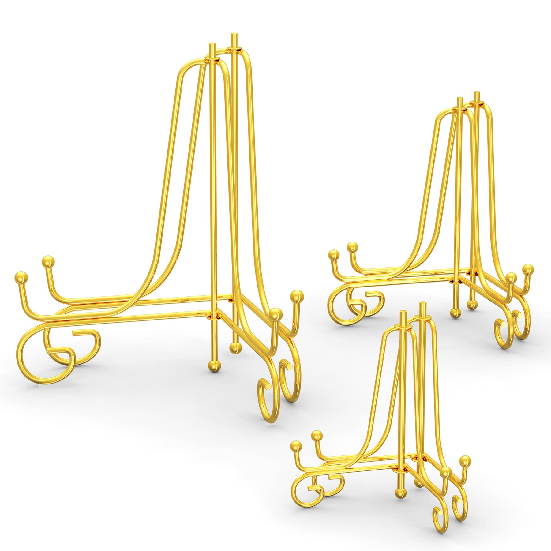 Amazon.com: 6 Pack 3 Size Iron Display Stand, Gold Easel Plate Display ...