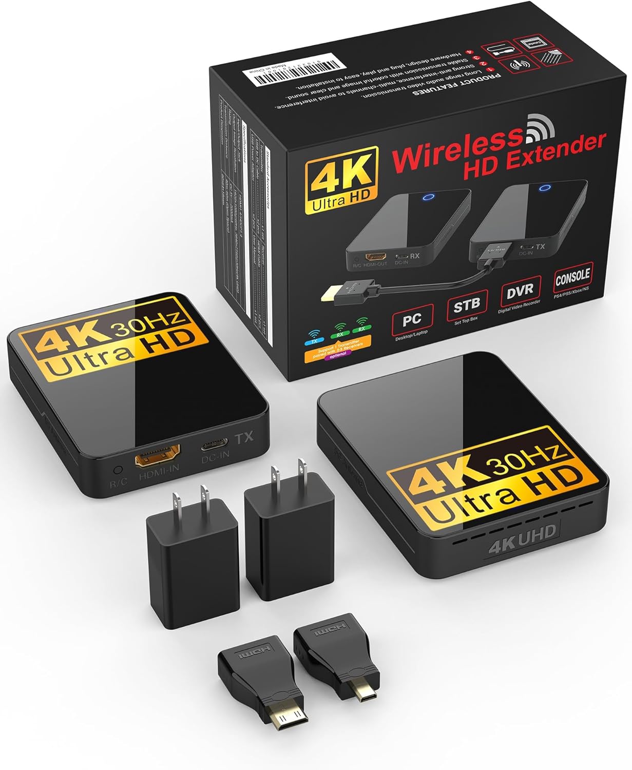 Amazon.com: Wireless HDMI Transmitter and Receiver 4K 30HZ, BEQOOL ...