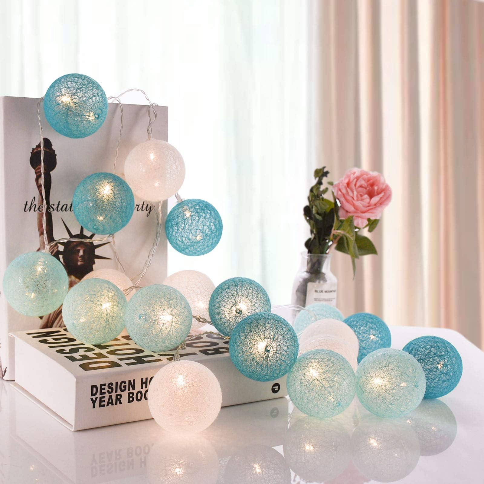 Cotton Balls Lichterkette