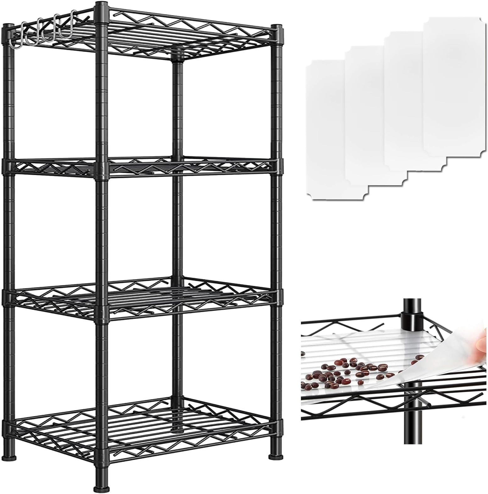 Amazon.com: Santoy 4 Tier Metal Shelves for Storage,Shelving Unit for ...