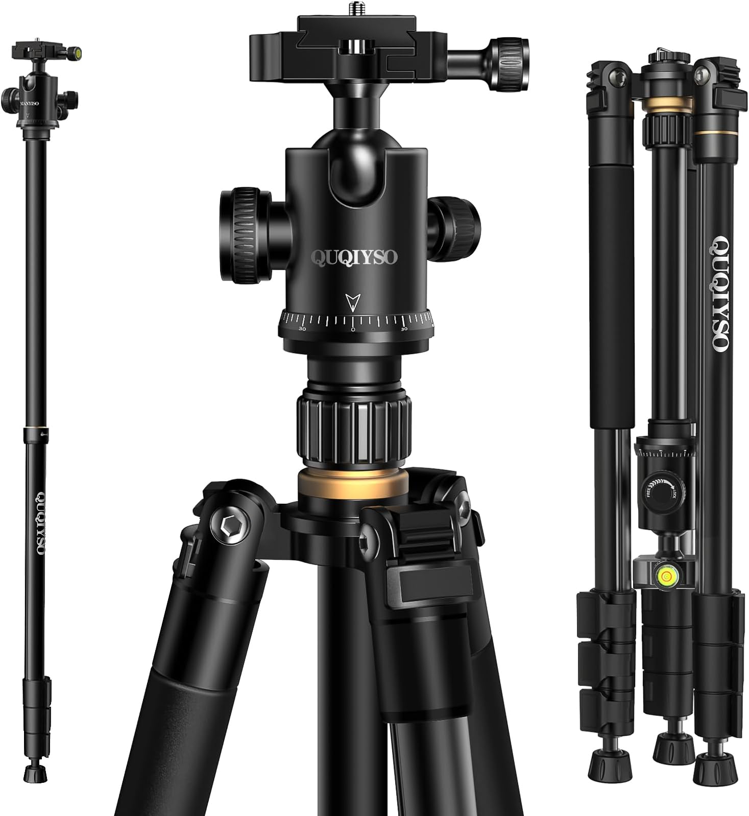 Amazon.com : QUQIYSO Camera Tripod 77" DSLR Stand for Travel ...