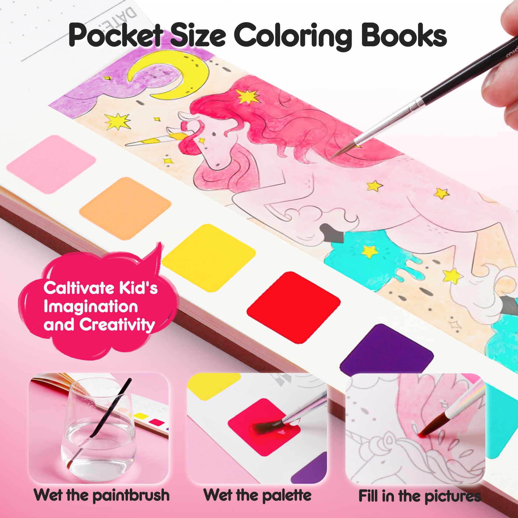 Snapklik.com : Watercolor Paint Coloring Book, Pocket Watercolors ...