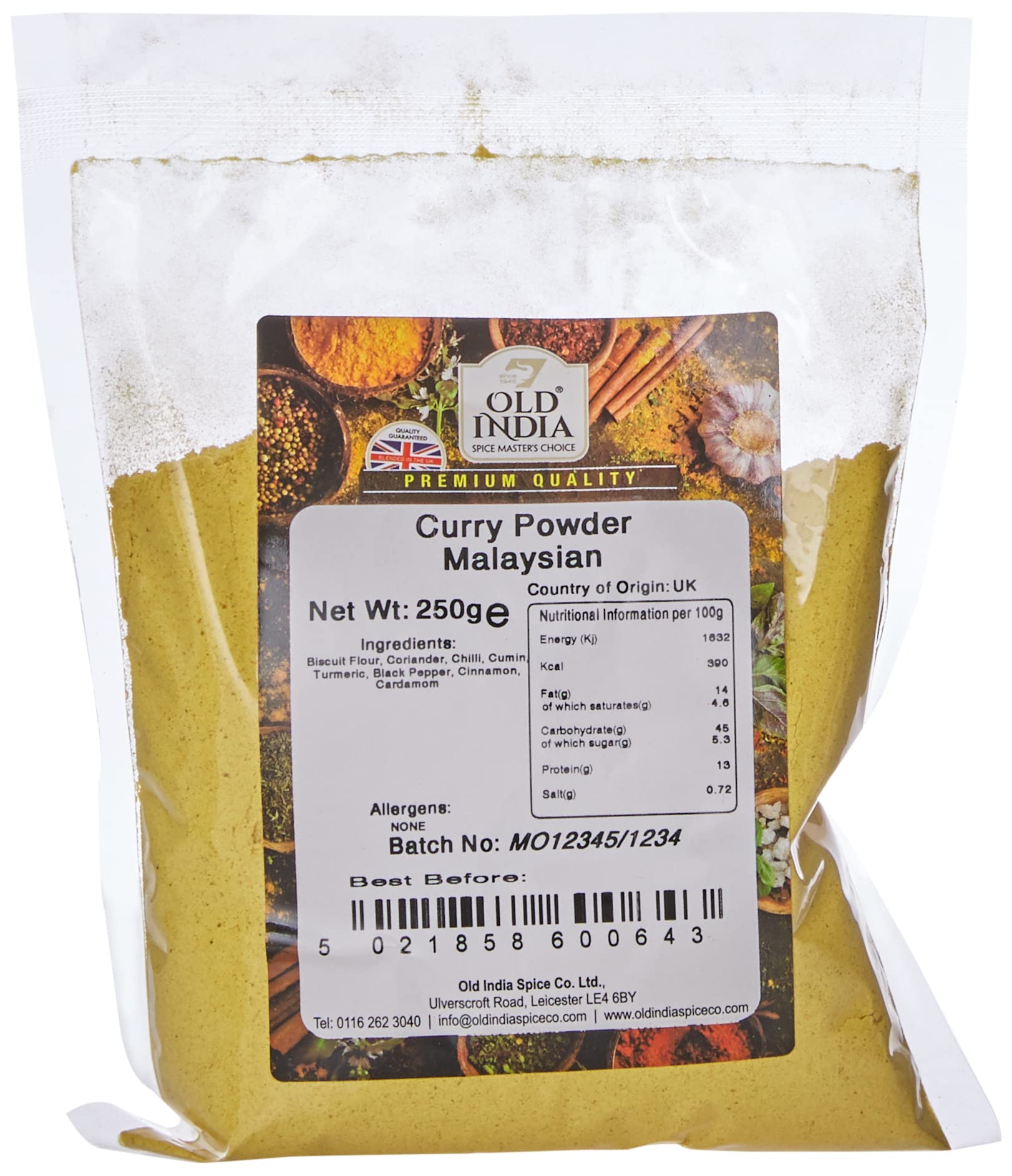 Old India Curry Powder Malaysian 250g : Amazon.co.uk: Grocery