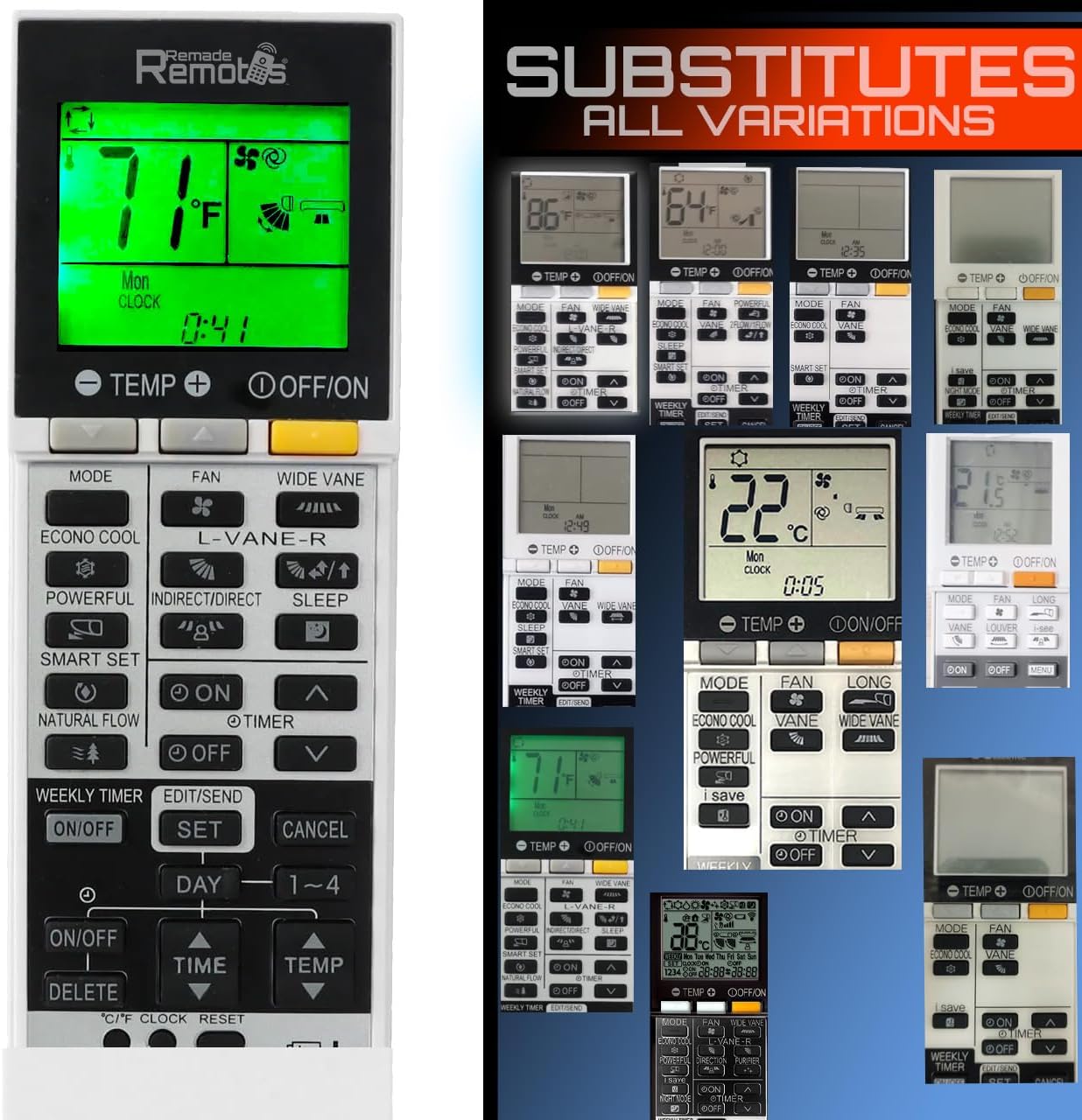 Amazon.com: Replacement AC Remote Control for Mitsubishi Electric Mr ...