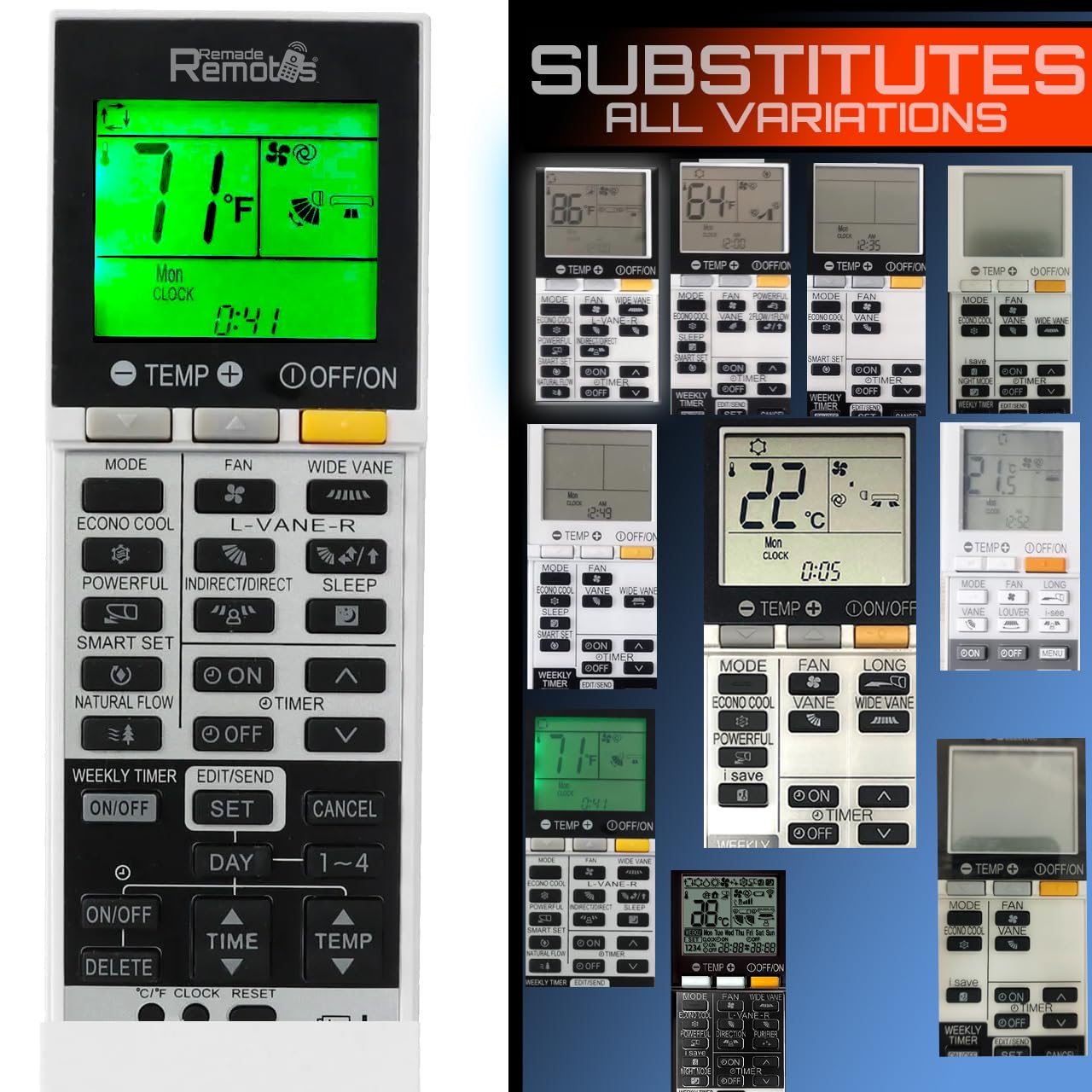 Amazon.com: Replacement AC Remote Control for Mitsubishi Electric Mr ...