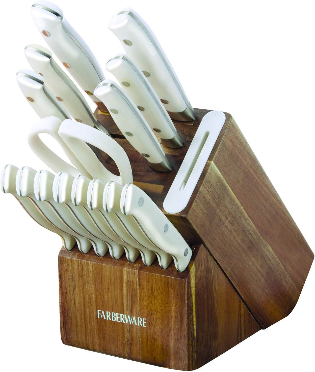 Amazon.com: Farberware Edgekeeper 16-Piece Stainless Steel Block Set ...
