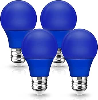 A15 LED Blue Light Bulbs, 5W (40Watt Equivalent) E26 Base, Deep Blue ...