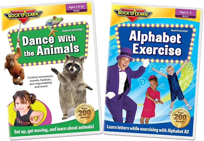 Amazon.com: Preschool Active Learning 2 DVD Set - Alphabet Exercise and ...