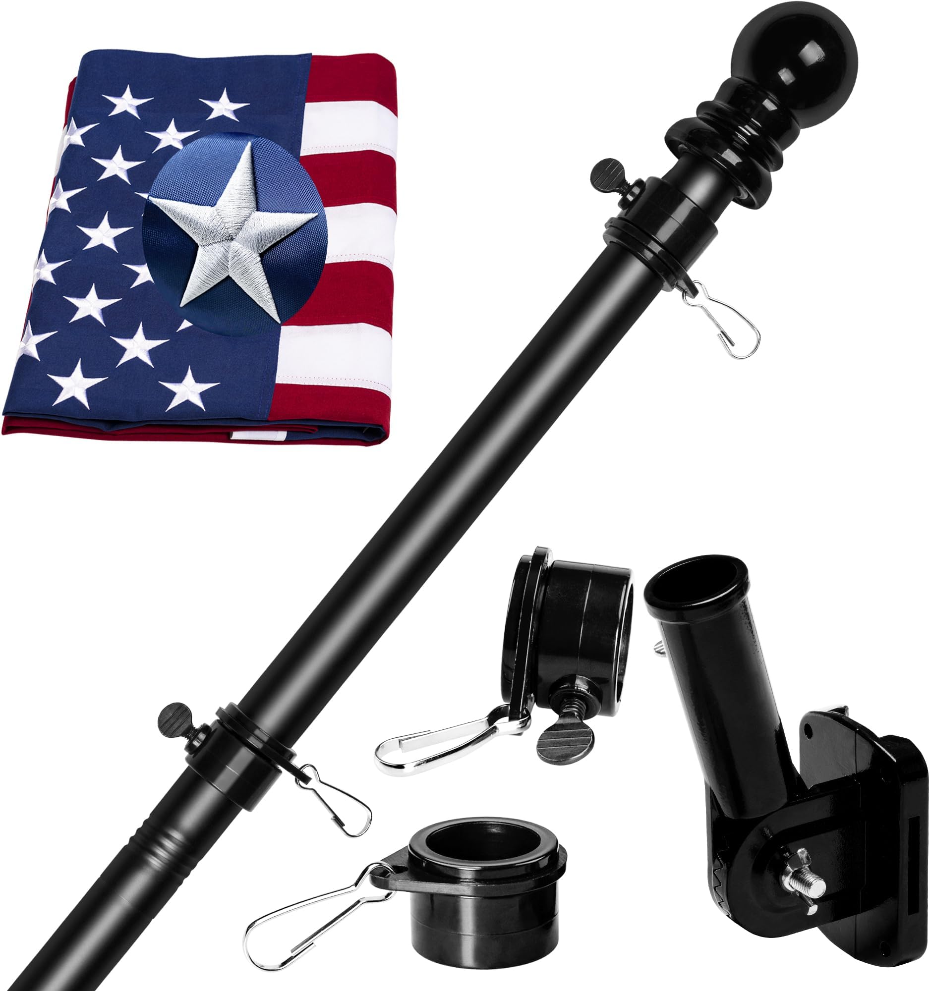 Amazon.com : Diamond Plate Motorcycle Flag Pole Kit with USA Flag,13 ...