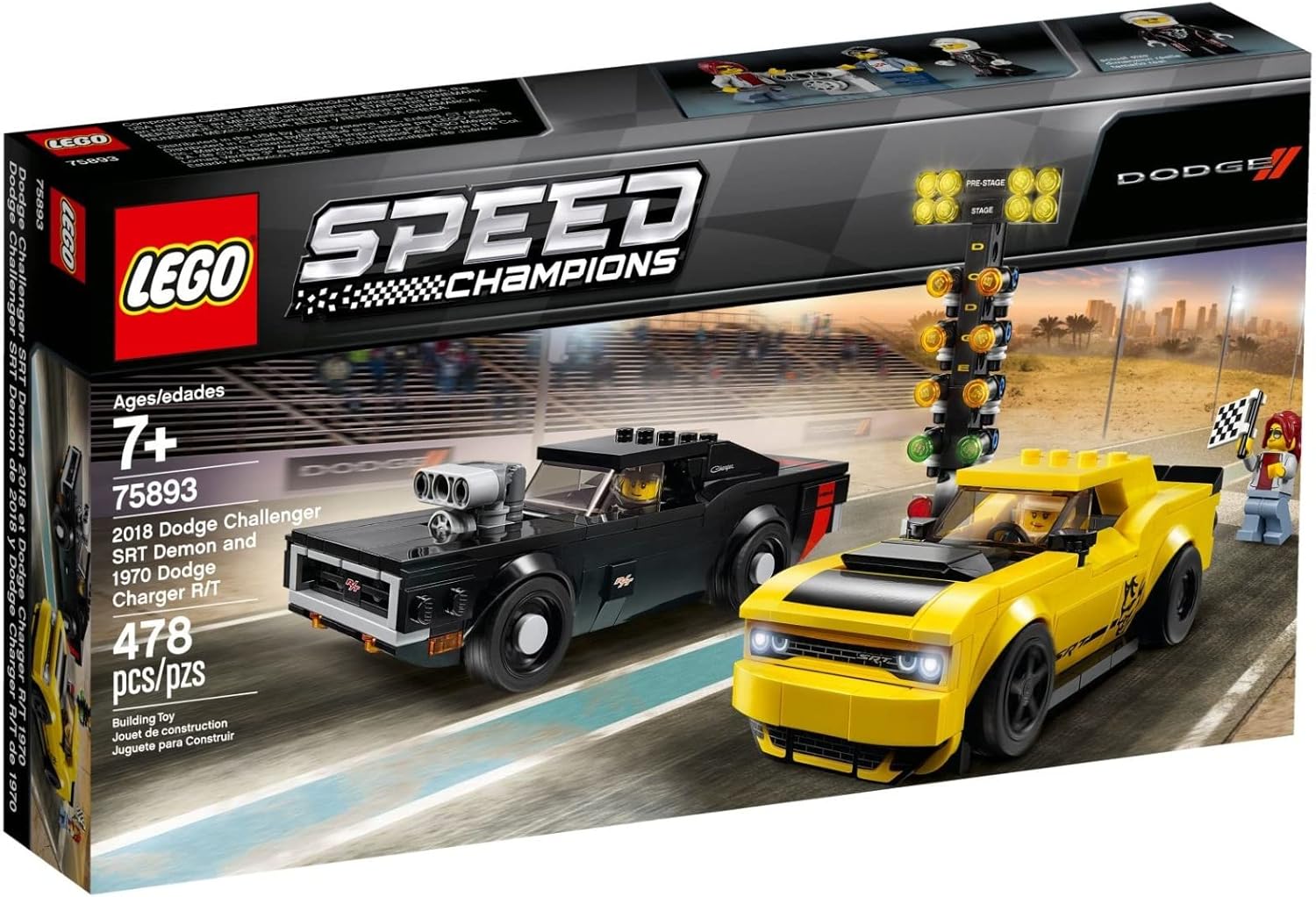 LEGO Speed Champions 2018 Dodge Challenger SRT Demon e 1970 Dodge ...
