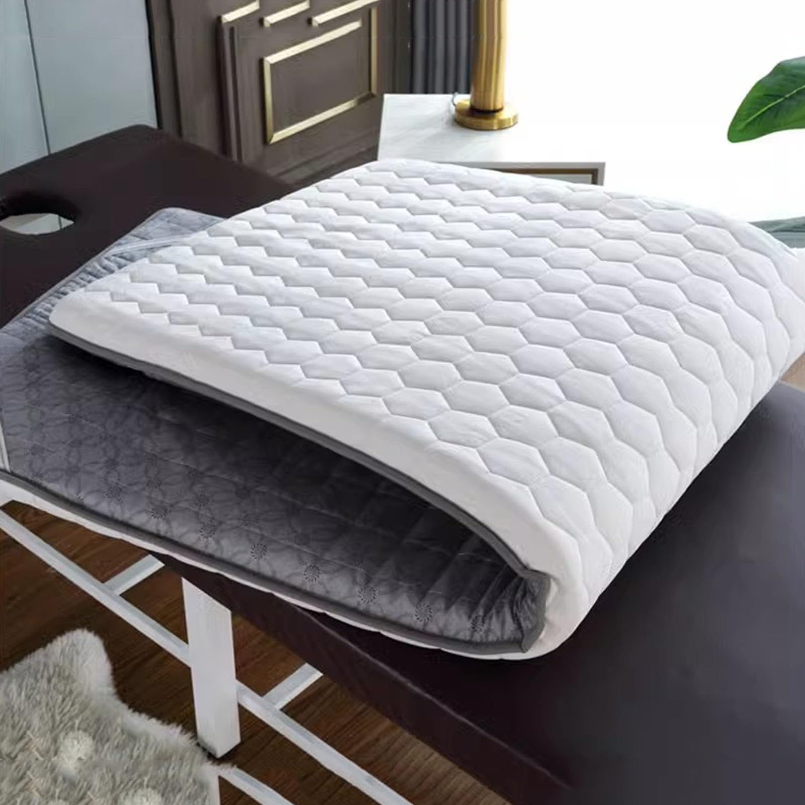 Massage Bed Memory Foam Topper 7 Multi Zone Massage 1200GSM Deluxe