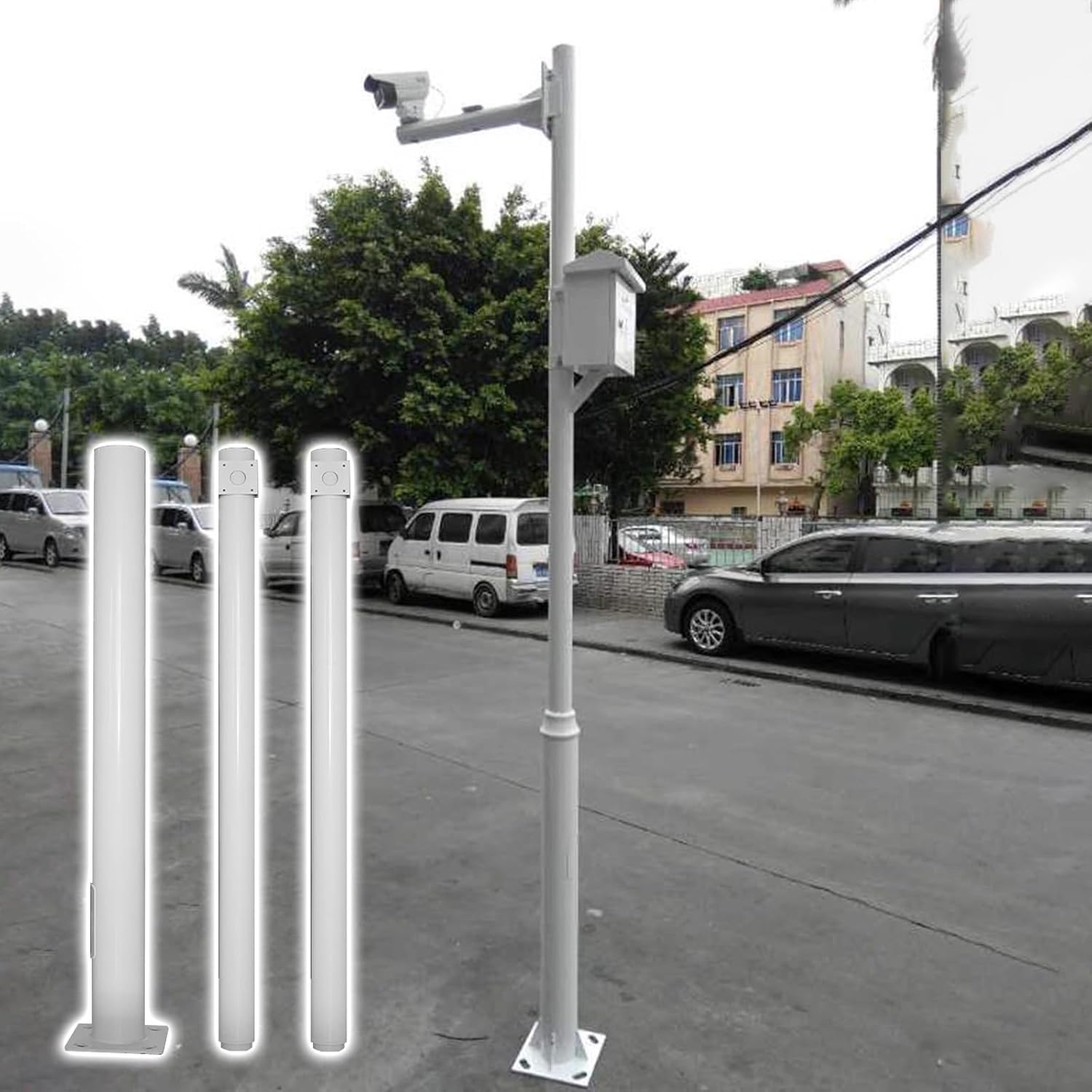 Amazon.com: Universal Outdoor Security Camera Mount with Pole, Rebar ...