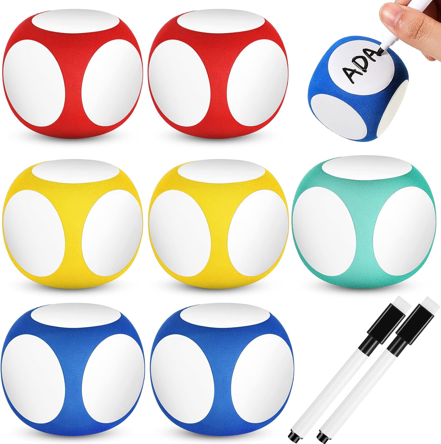 Amazon.com: Dry Erase Blocks Set with Marker Colorful 2 Inch Dry Erase ...