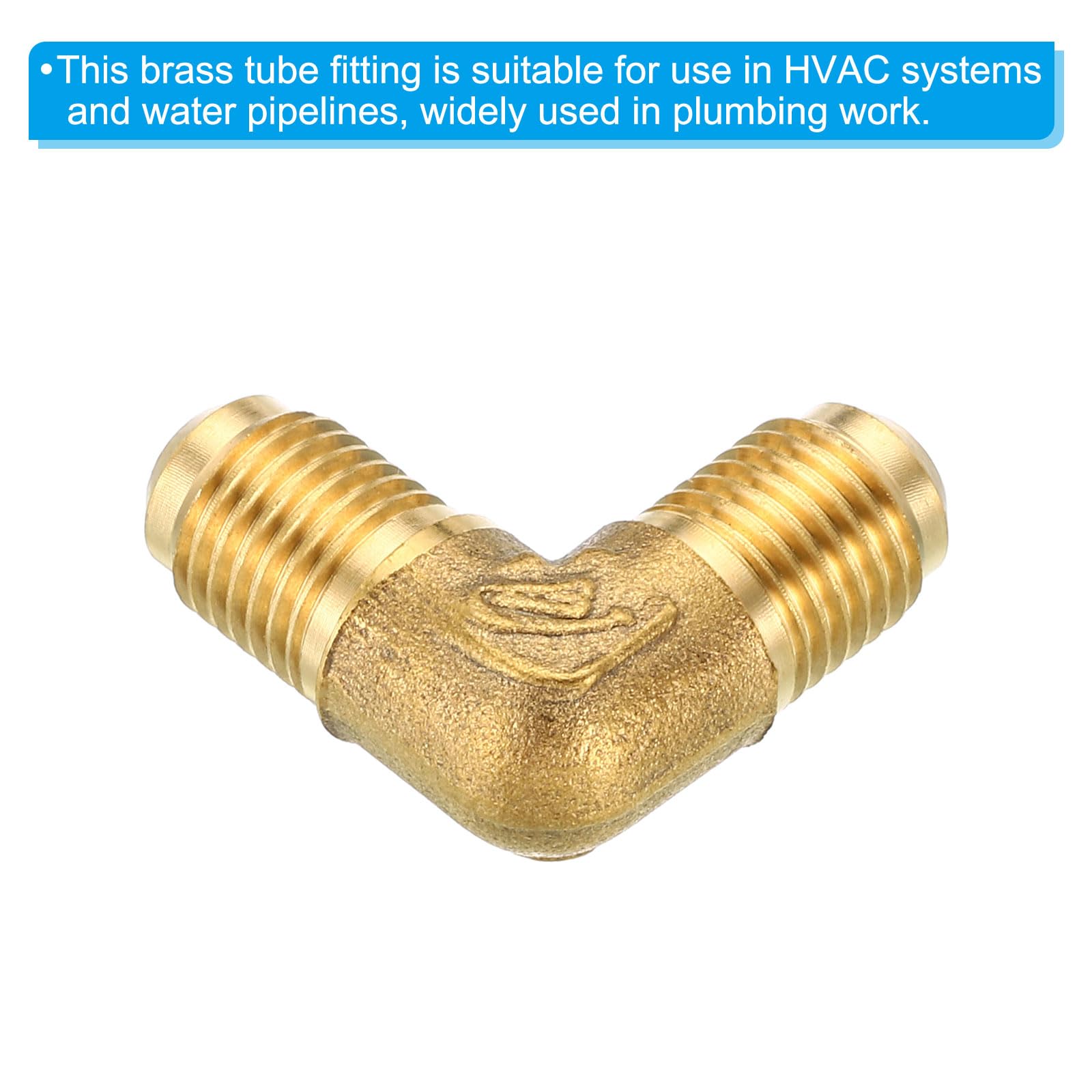 PATIKIL 1/4″ x 1/4″ Brass Pipe Fitting, Flare 90 Degree Elbow Tube ...