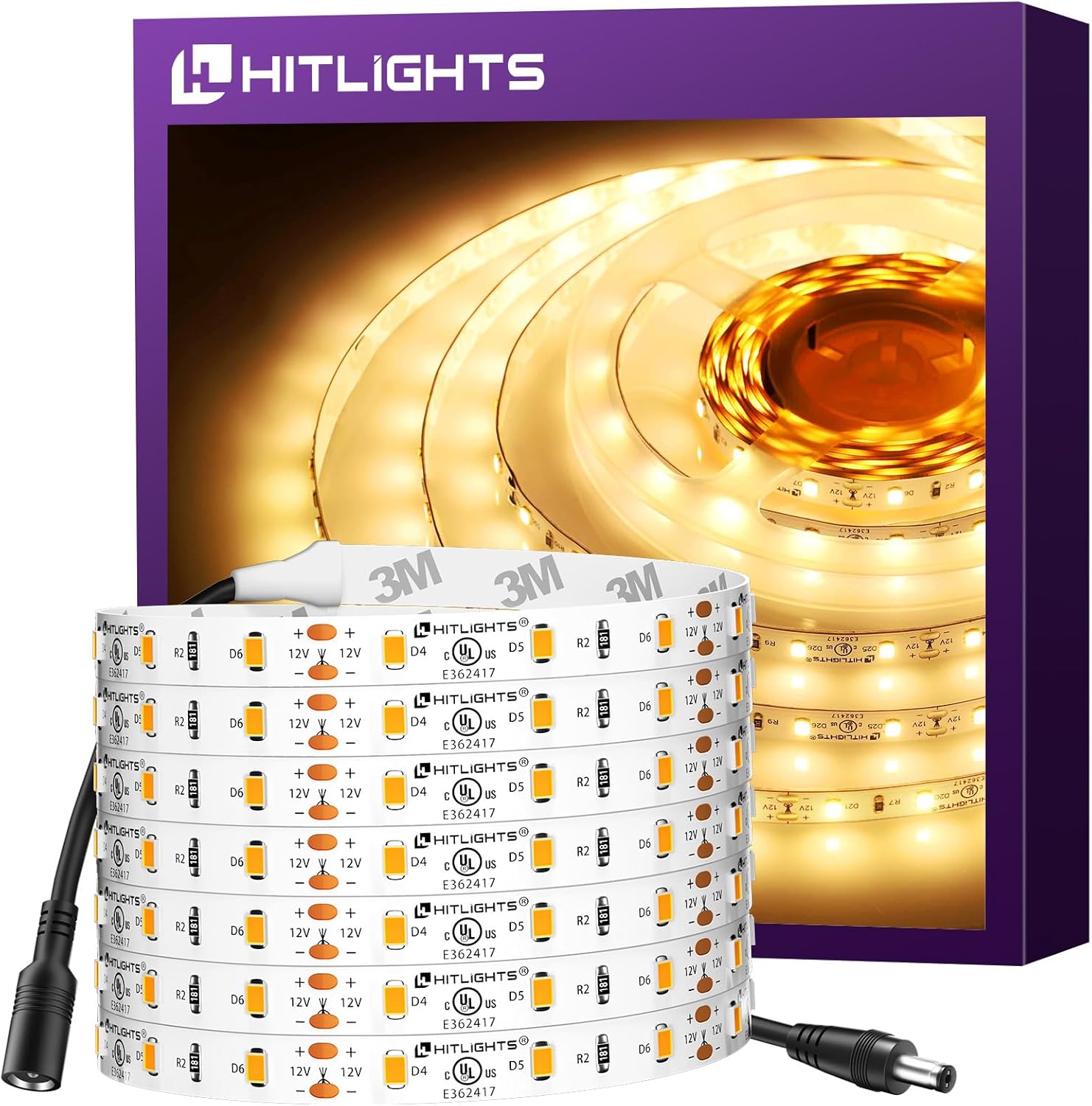 Amazon.com: HitLights - Tiras de luces LED, luz blanca cálida ...