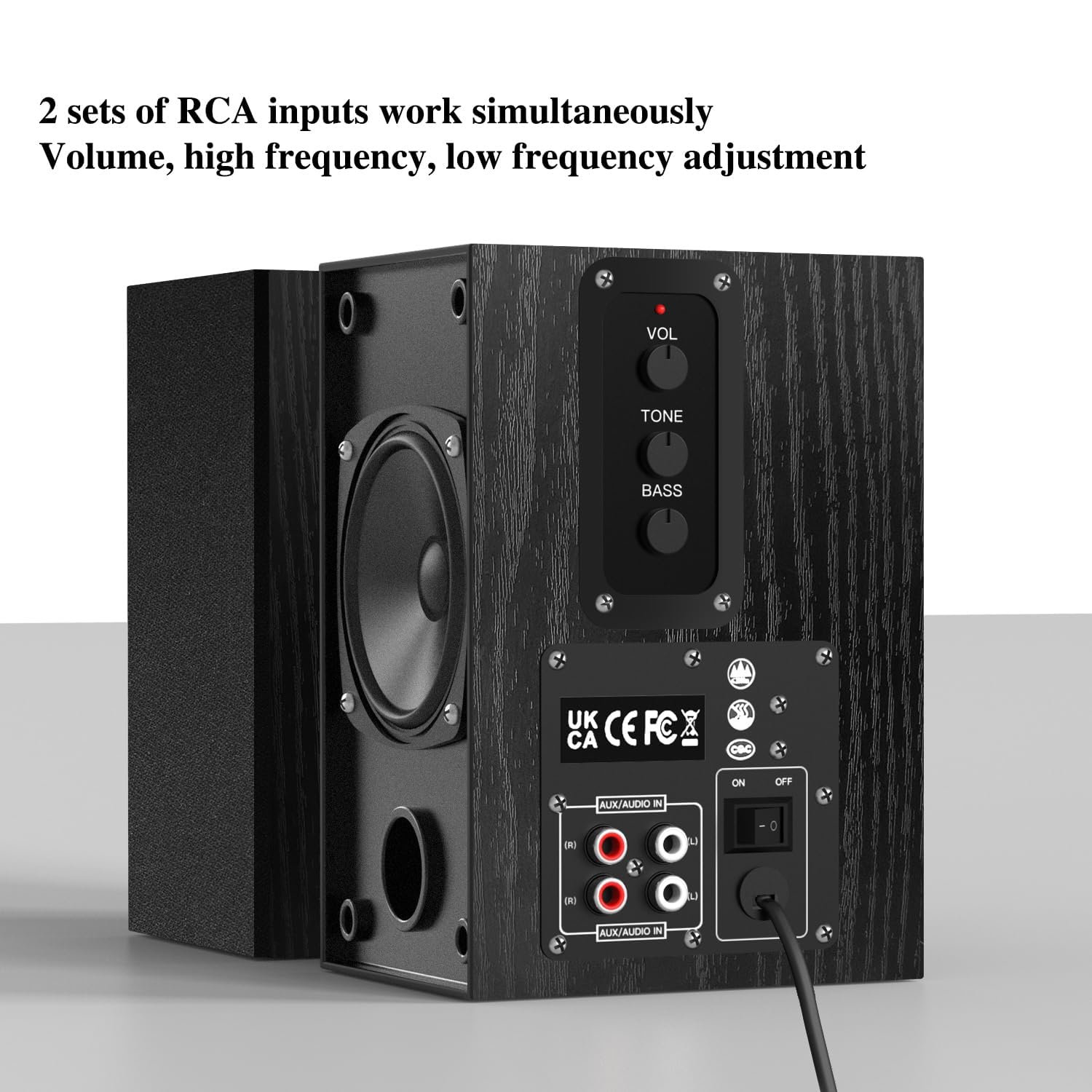 Snapklik.com : Elimavi 30W X 2 Powered Bookshelf Speakers - 3.5-RCA ...