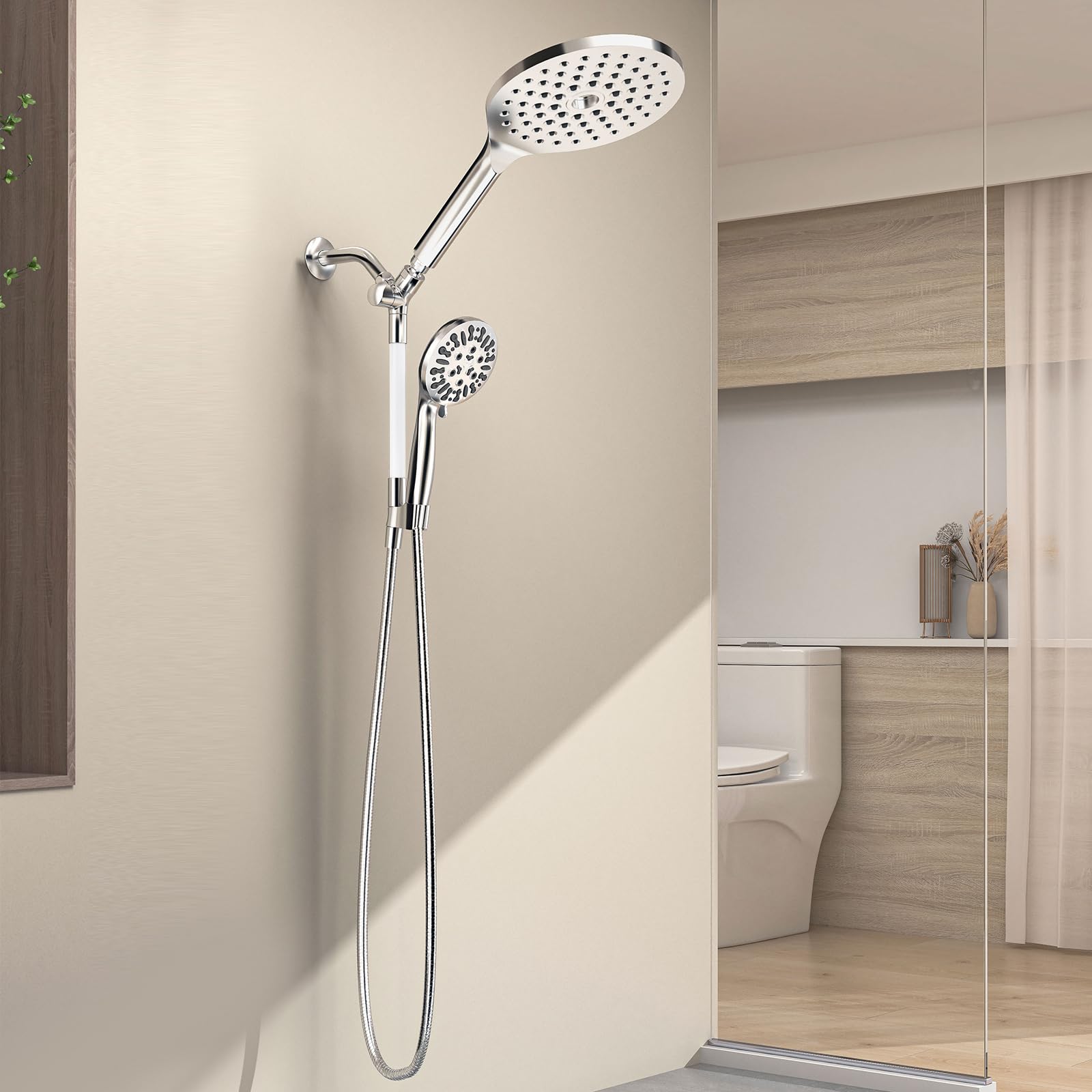 EAARSUO Double Shower Heads with 9 Modes, High Pressure Dual Shower ...