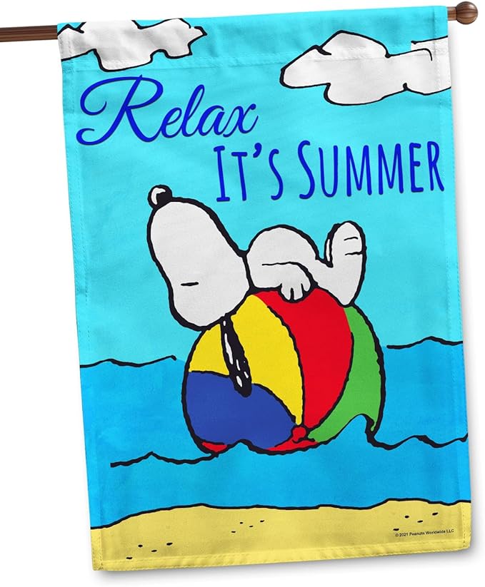 Amazon.com : Flagology.com, Peanuts Relax, It's Summer Snoopy – House ...
