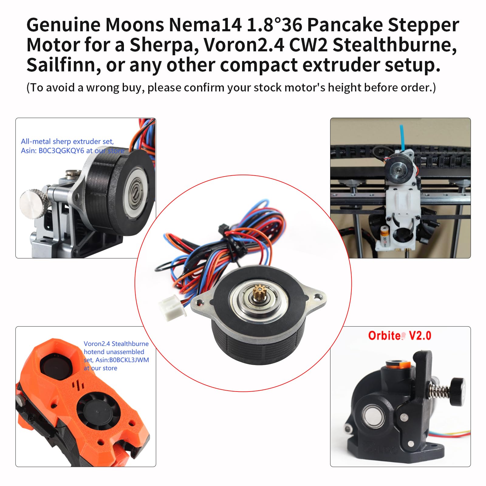 Snapklik.com : FYSETC Moons Nema 14 36mm Pancake Stepper Motor
