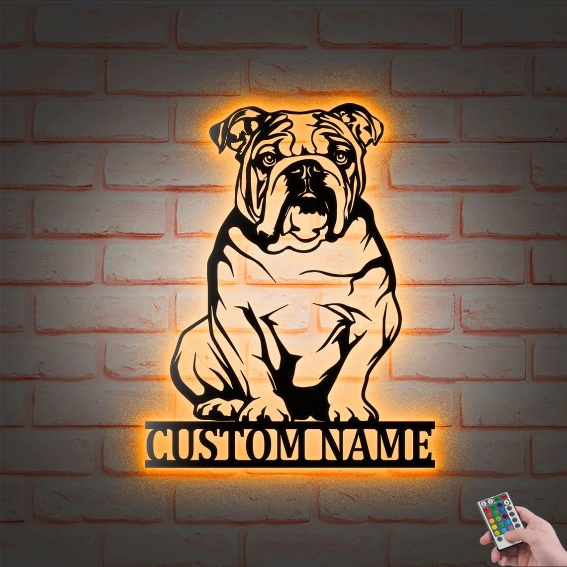 Amazon.com: JACKLANE Metal Sign Custom English Bulldog Dog Sit Wall Art ...