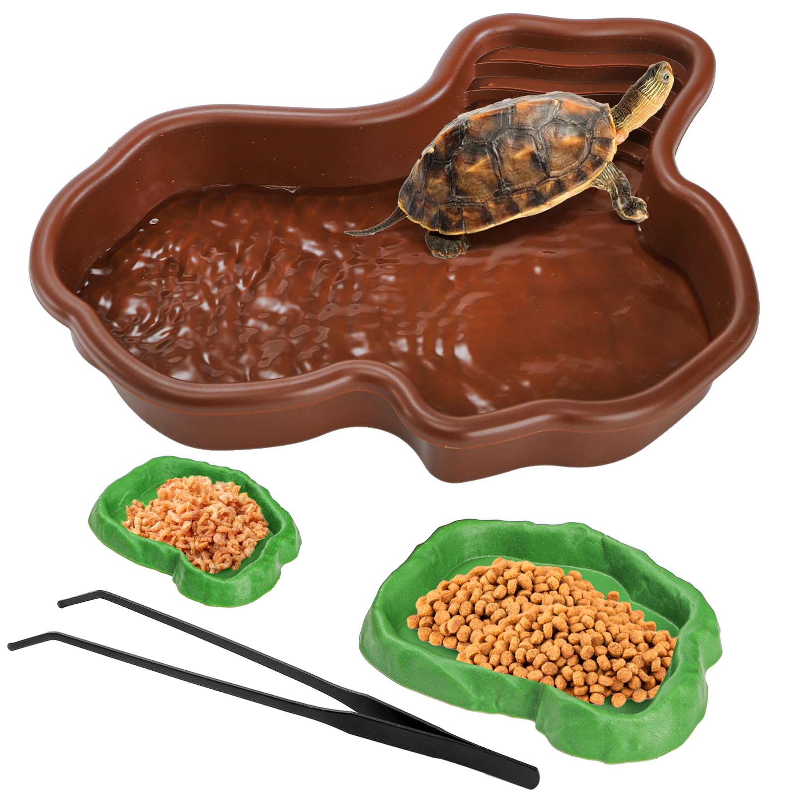 Amazon.com: ZENFUN 4 PCS Tortoise Water Bowl with Ramp, Tortoise Water ...