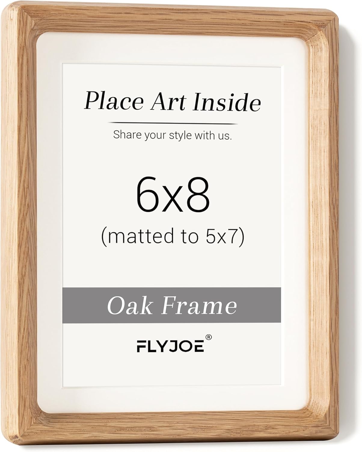 Amazon.com - 6x8 Picture frame, USA-Sourced Natural Oak Wood Photo ...