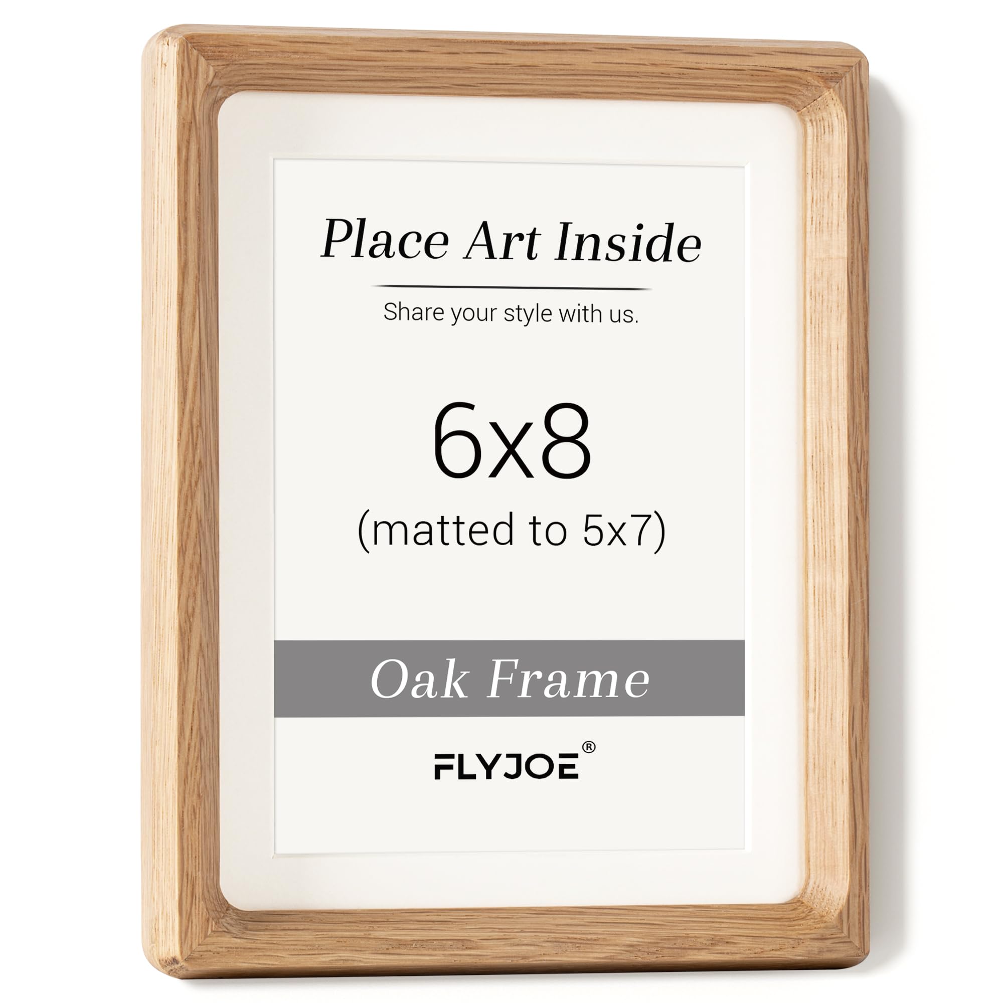 Amazon.com - 6x8 Picture frame, USA-Sourced Natural Oak Wood Photo ...
