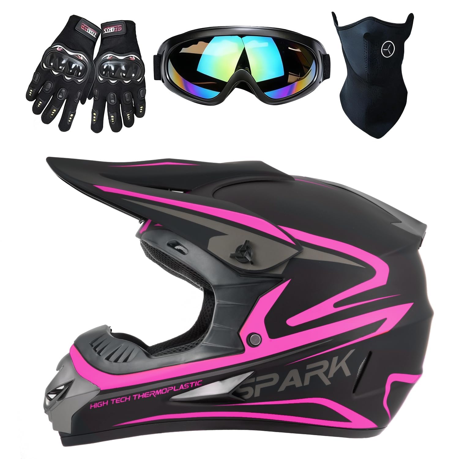 Snapklik.com : TTMiku Youth Kids Dirt Bike Helmet, Motocross ATV 4 ...