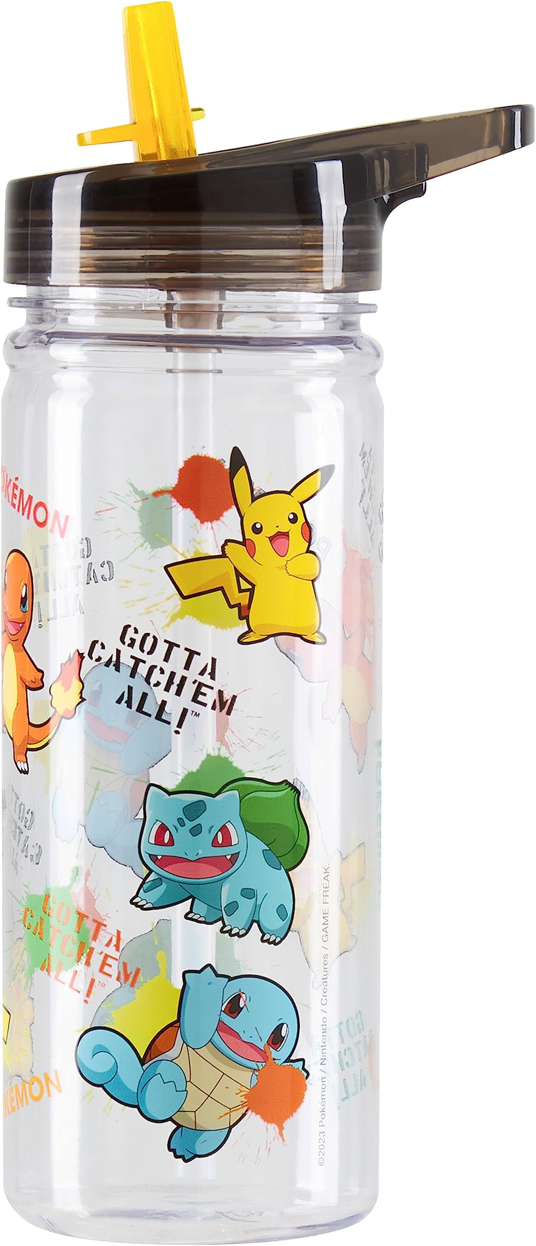 Amazon.com: Pokemon Water Bottle for Kids with 3D Pikachu Lid, 18.9oz ...