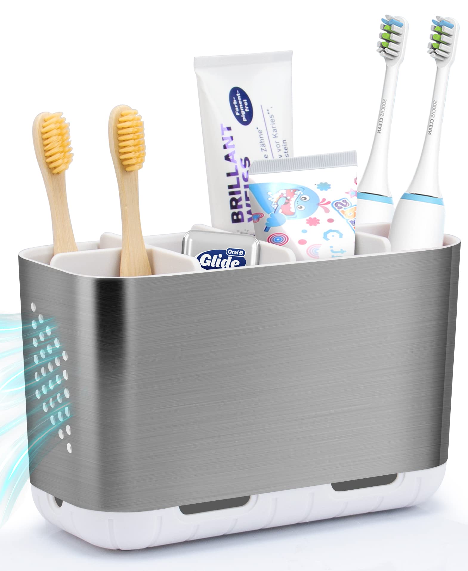Richenda Toothbrush Holders with Adjustable Dividers, Detachable ...
