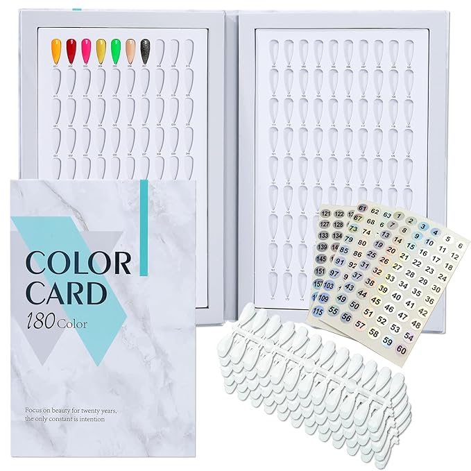 Amazon.com : Acycoin2A 180 Nail Color Display Book Chart with 240 Nail ...